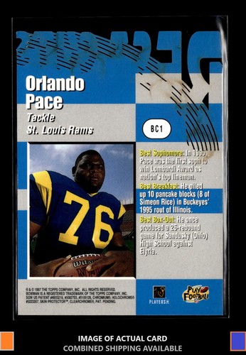 1997 Bowman's Best #BC1 Orlando Pace Cuts St. Louis Rams HOF Rookie | eBay