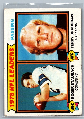 1979 Topps #1 1978 NFL Leaders: Passing (Roger Staubach / Terry ...
