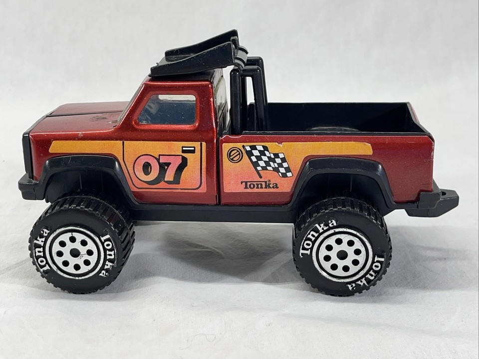 Vtg 1982 Tonka Racing 07 Truck Metal 4x4 Metallic Red & Black | eBay