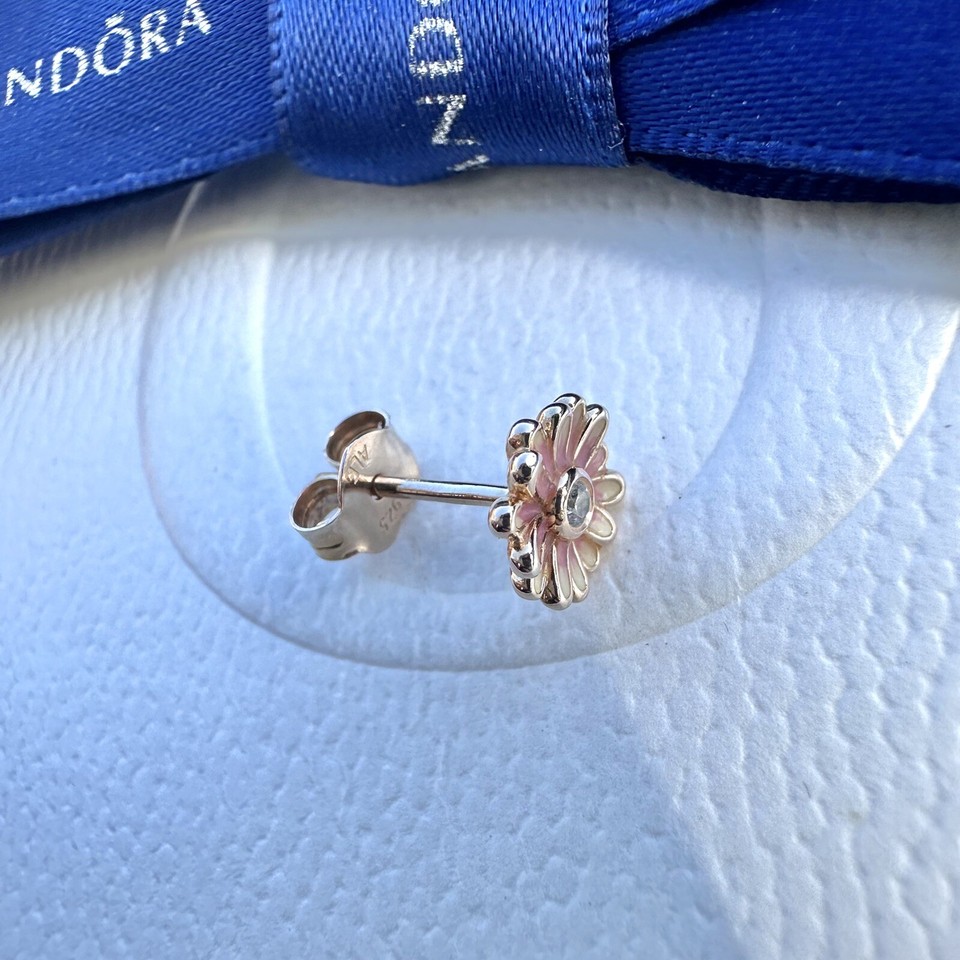 Authentic Pandora Rose Gold Pink Daisy Flower SINGLE Stud Earring ...