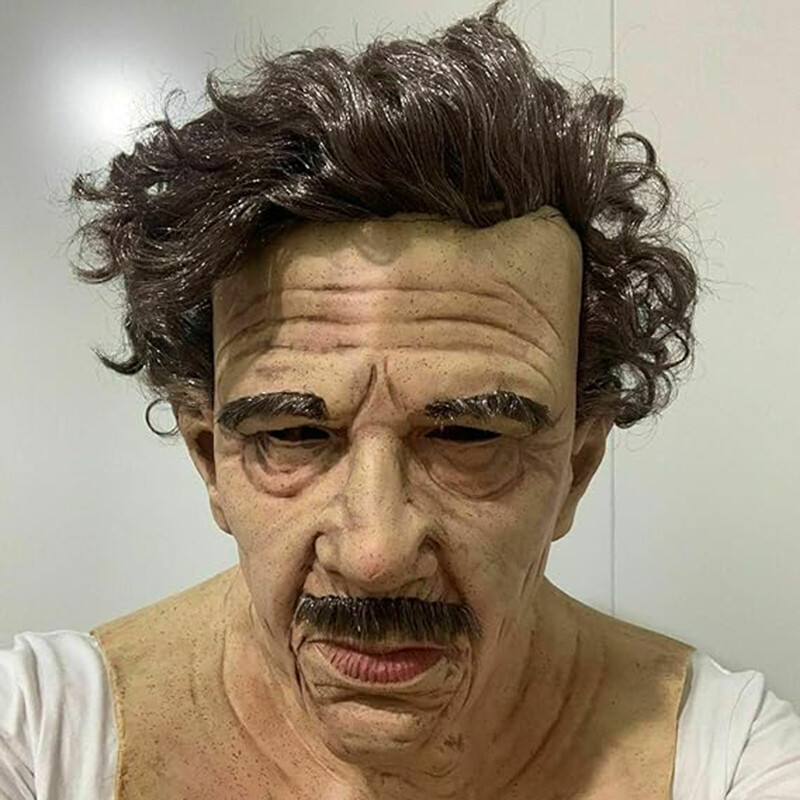 Halloween Realistic Old Man Mask Scary Wrinkle Latex Mask Adult Cosplay ...