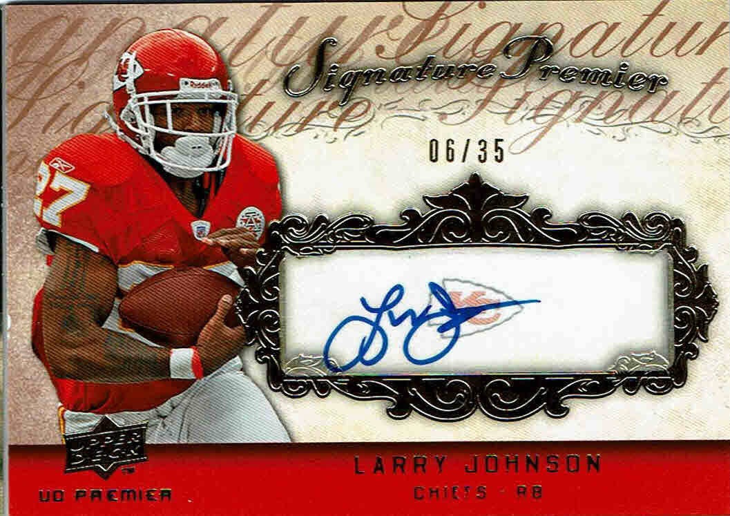 LARRY JOHNSON - NFL Football Player - Chiefs - Autograph Trading Card ...