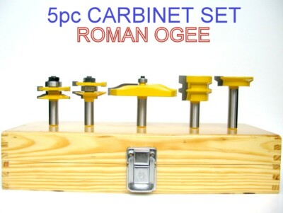 5 pc 1/2 SH 3-1/2" Dia. Ogee Raised Panel & Ogee R&S Router Bit Set S ...