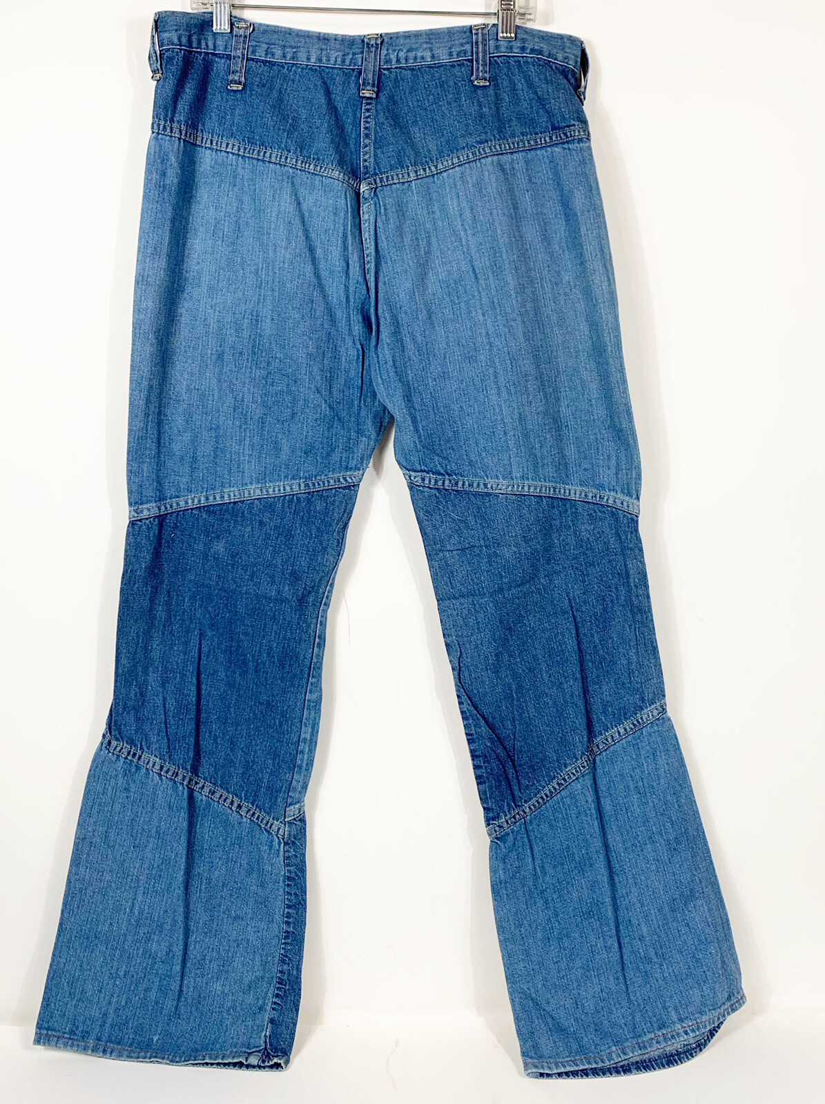 VTG Original 70s Bell Bottom Color Block Jeans Unisex… - Gem