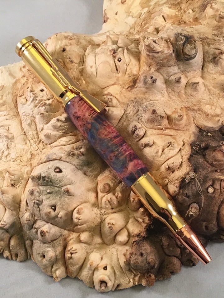 Handmade - Hand Turned Double Dyed Stabilized Black Ash Burl Bullet ...
