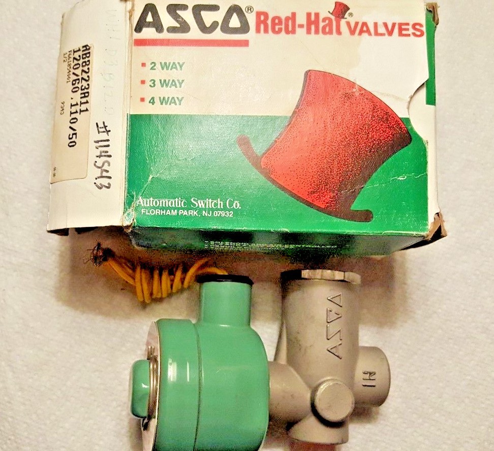 ASCO Red-Hat VALVE HB8223A11 8223A11 PIPE 1/2" ORIFICE 3/8 120V 60hz ...