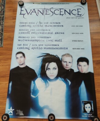 Evanescence - First UK Tour Original Radio Promo Poster - 59" x 39 ...