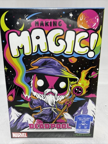 Funko Pop Tees Blacklight Deadpool Making Magic XL | eBay