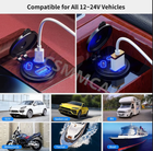3 Port Car Charger Adapter Dual PD Type-C Fast Charging Outlet Socket ...