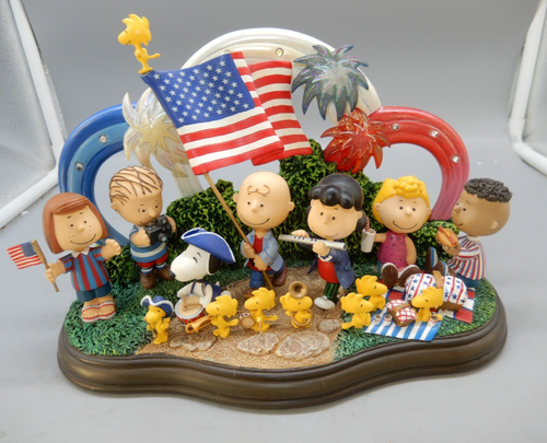 DANBURY MINT Peanuts elaborate sculpture YANKEE DOODLE DANDY patriotic ...