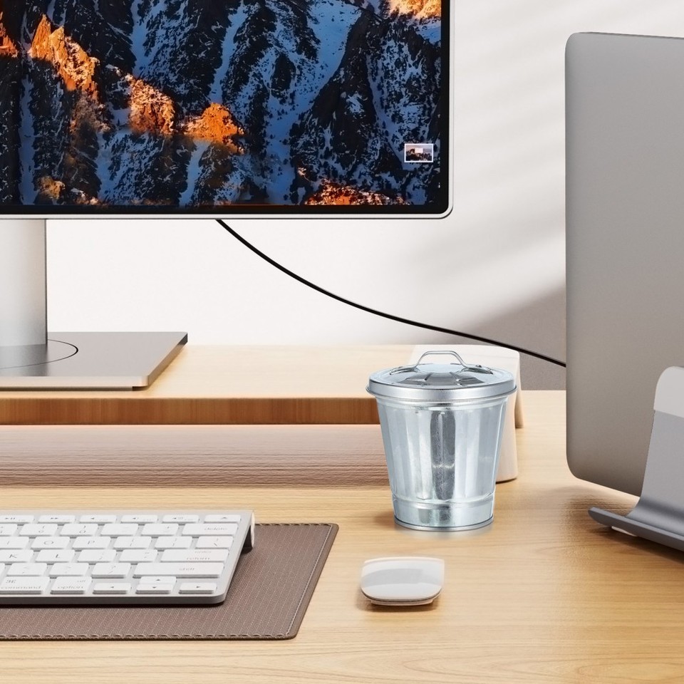 3 Pcs Desktop Garbage Bin Table Storage Jar Work Office Mini Bucket for ...