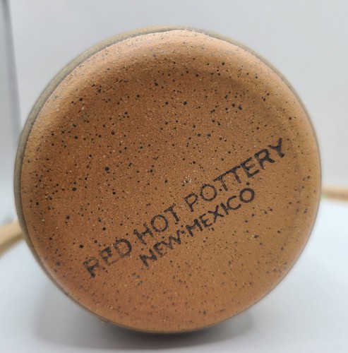 Handmade Red Hot Pottery New Mexico Drip Glaze 4x2.5" Vase Signed Aqua ...