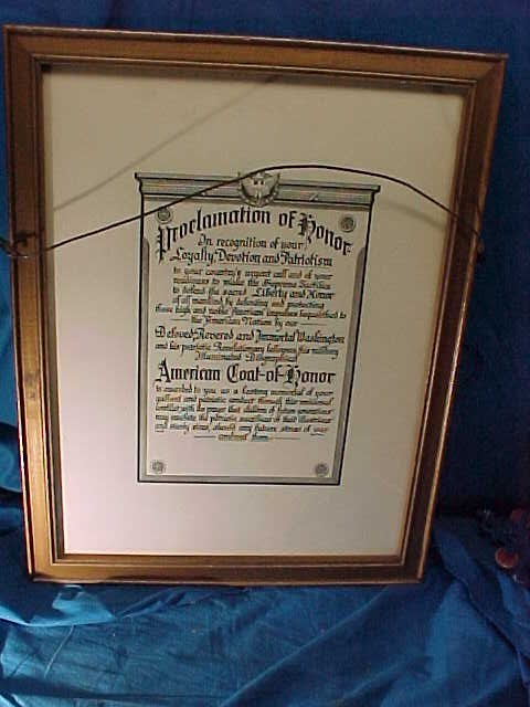 1919 WWI PROCLOMATION of HONOR Pvt ART APPEL 51st PIONEER INFANTRY ...