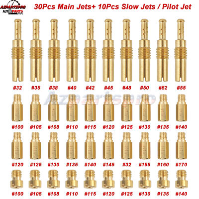 Carburetor Main Jets & Slow Jets / Pilot Jet Kit For Keihin CV CVK CVVD ...