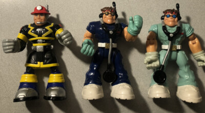 Mattel 2001/ 2005 Fireman & 2 First Responder Rescue Hero Action ...