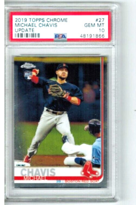 2019 Topps Chrome Michael Chavis Update PSA 10 GEM MT Card #27 MINTY ...