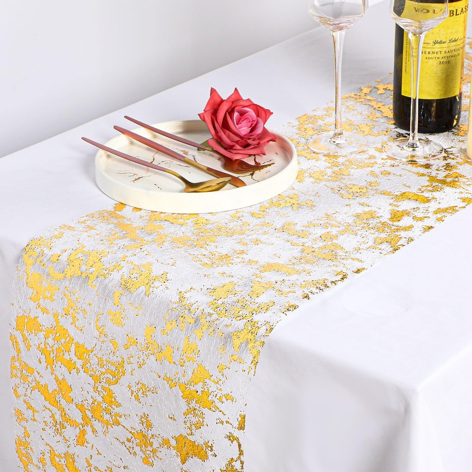 Metallic Gold Thin Table Runner with Scissors and Soft Ruler 11 Inch x ...