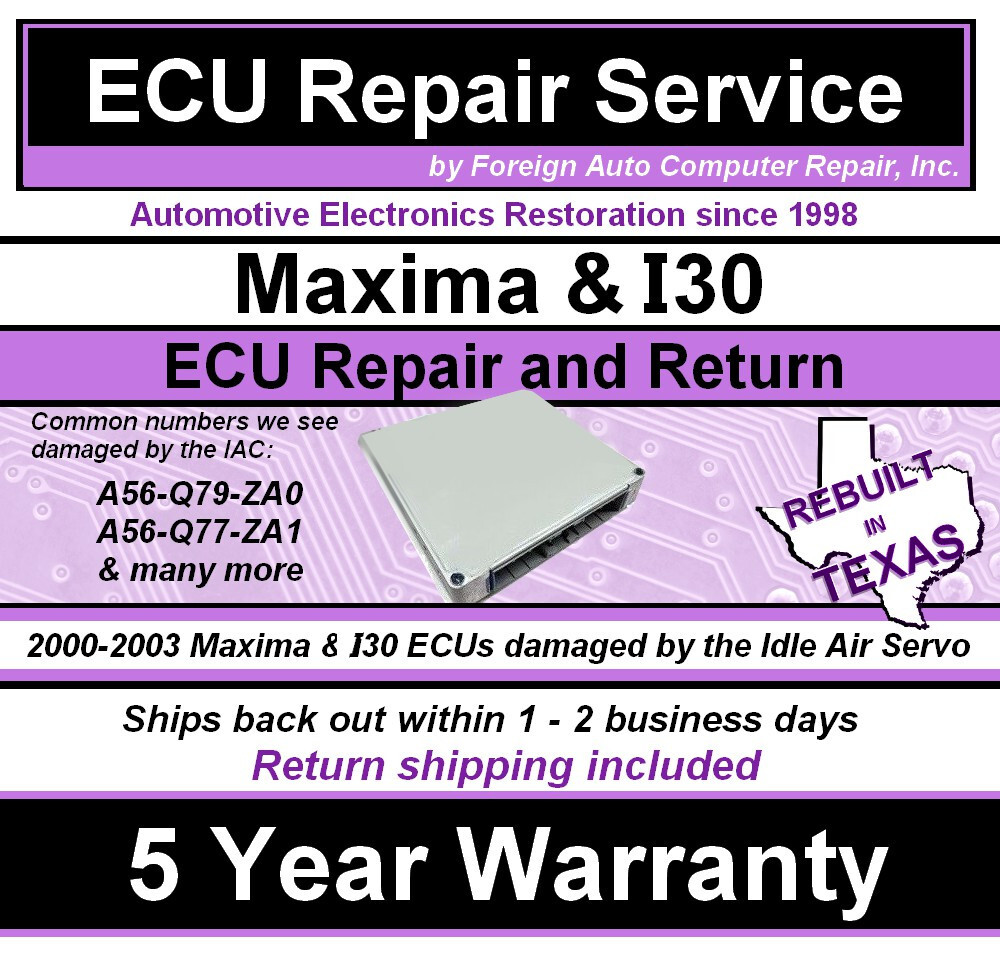 2000 - 2003 Nissan Maxima & I30 ECU ECM Repair, A56 Q79 ZA0, A56 Q80 ...