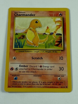 Charmander 46/102 Base Set Unlimited Pokemon Card!!! | eBay