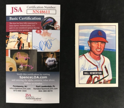 Bill Howerton Signed 1986 C.C.C. Reprint Card #229 JSA AUTO 1951 Bowman ...