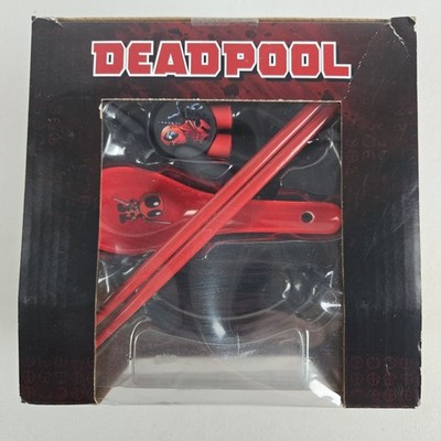 Marvel DeadPool Ramen Bowl, Spoon and Chopsticks - Black, Red & White ...