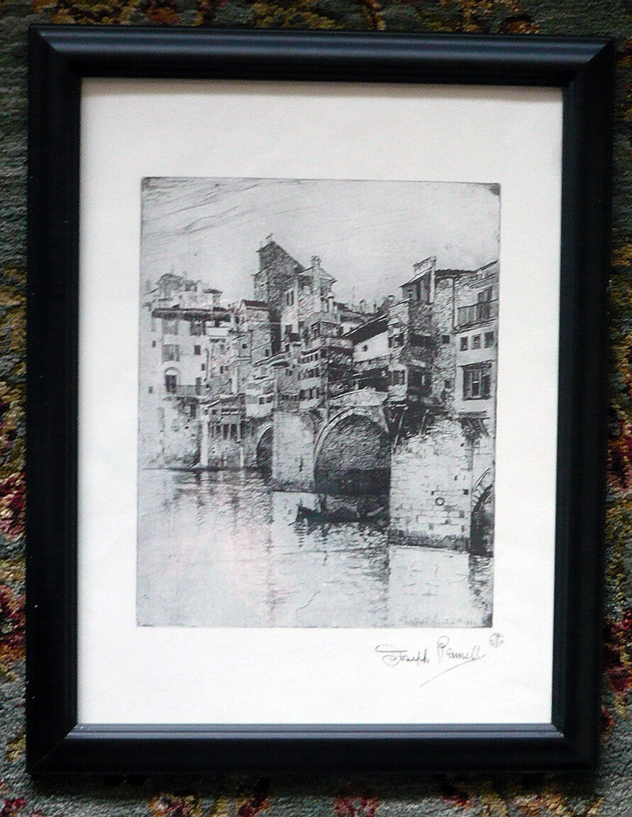 Joseph Pennell Etching: "The Ponte Vecchio 1883" | eBay