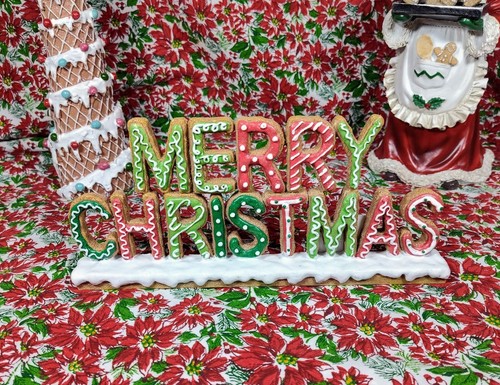 Merry Christmas Gingerbread Cookie Sign Bakery Candy 11" Baking Figure ...