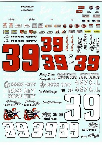 Powerslide 111 #39 See Rock City Chevelle Friday Hassler Decal Nascar ...