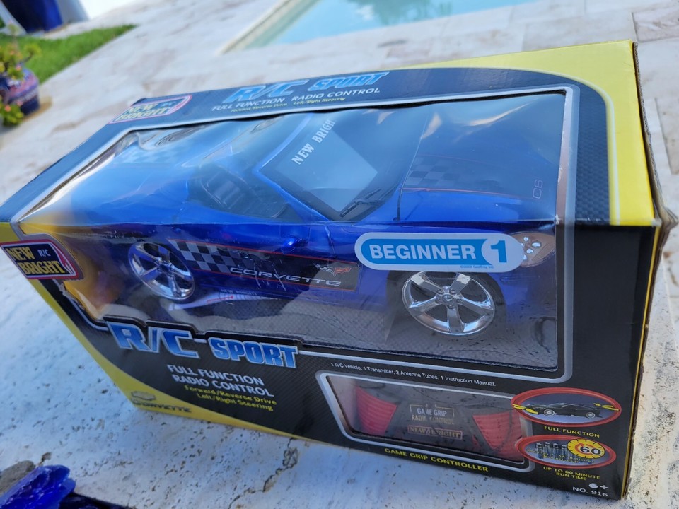 New Bright RC Sport Blue Convertible Corvette Car RARE Vintage No. 916 ...