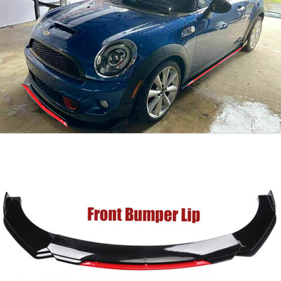 For Mini Cooper Front Bumper Lip Splitter Chin Spoiler Black+Red Body ...