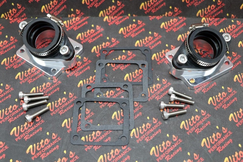 2 x BANSHEE BILLET aluminum SINGLE INTAKES carb boots intake 33mm 34mm ...