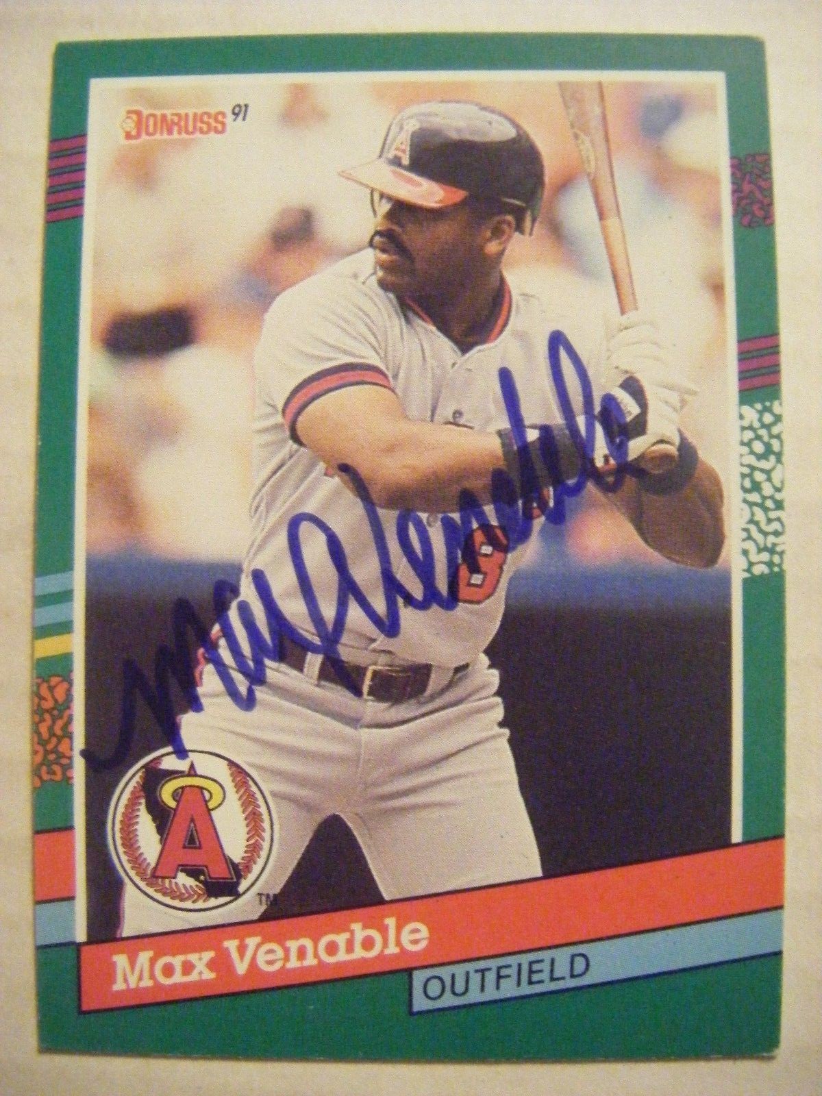 MAX VENABLE signed ANGELS 1991 Donruss baseball card AUTO GIANTS REDS ...