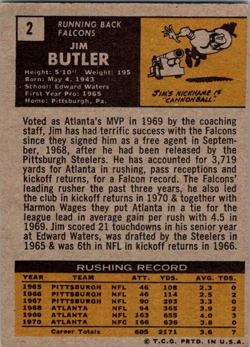 1971 Topps #2 Jim Butler | eBay