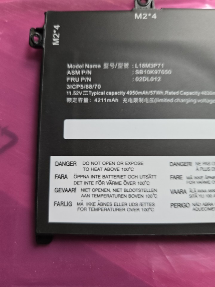 Genuine New L18M3P71 L18L3P71 L18S3P71 Battery for ThinkPad T590 P53S ...