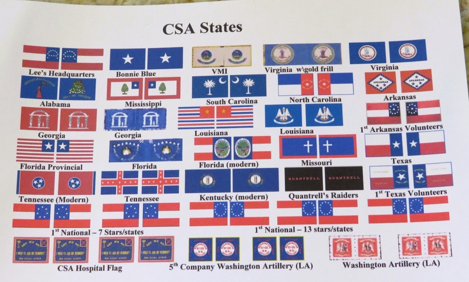 LOT-A, Southern Flags, 15mm, LOT-A, Southern 15mm flags, American Civil ...
