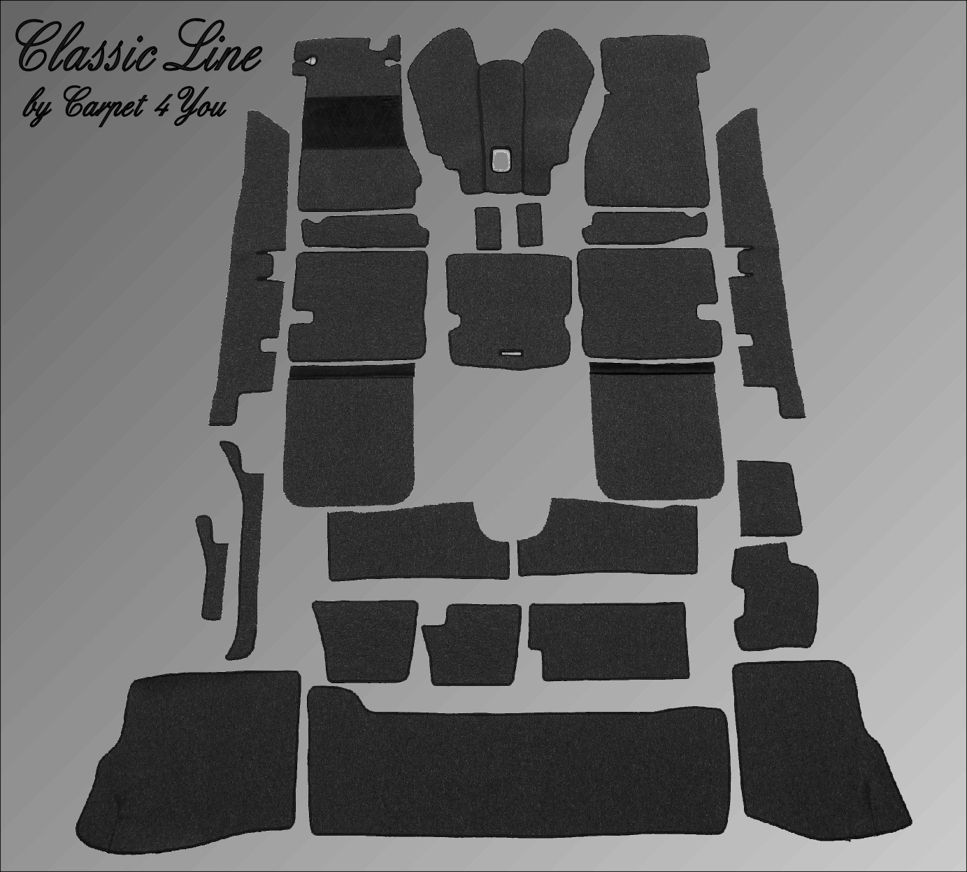 Darkgrey Loop Carpet Set For Mercedes W113 SL Pagode 3-seaters 230 250 ...