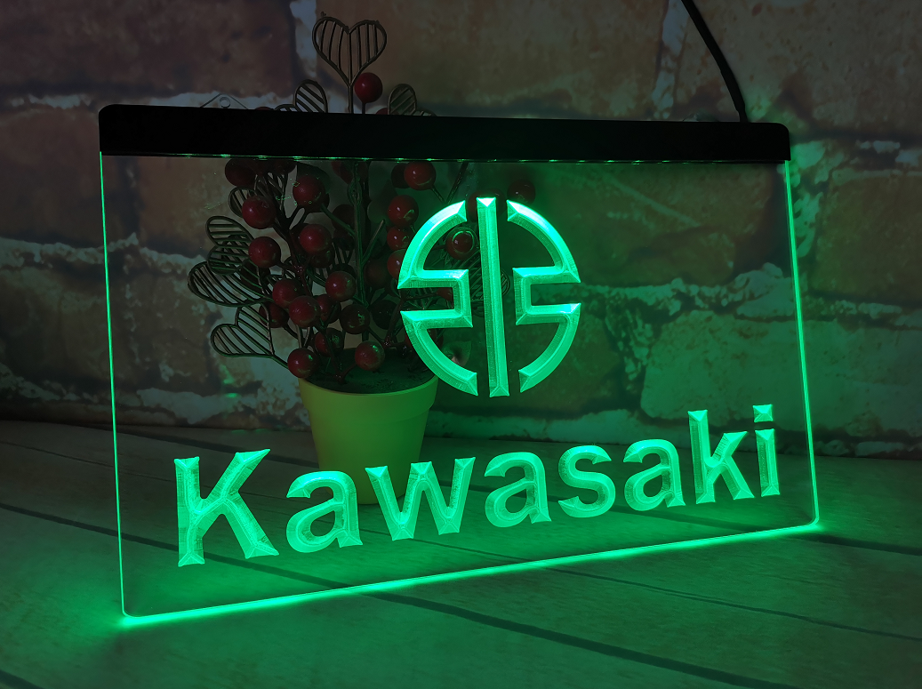 KAWASAKI LED Neon Light Sign for Parts store Repair Services Motorcycle ...