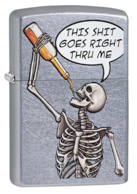 Zippo Windproof Drinking Skeleton Lighter, Goes Right Thru Me 29613 ...