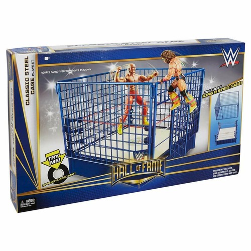 WWE Hall Of Fame WWF Classic Steel Cage Ring Playset Retro Wrestling ...