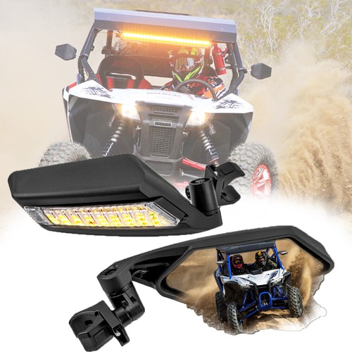 UTV 1.5"-2" Rear View Side Mirrors w/ LED for Polaris RZR PRO XP/ PRO R ...