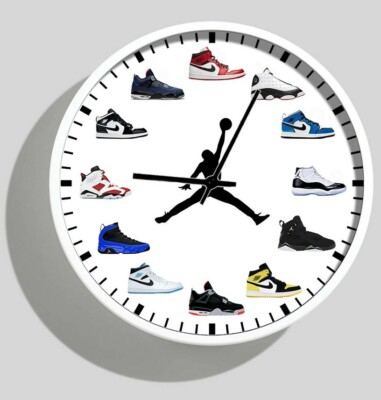 Nike Air Jordan Wall Clock Decor 9" plastic & glass | eBay