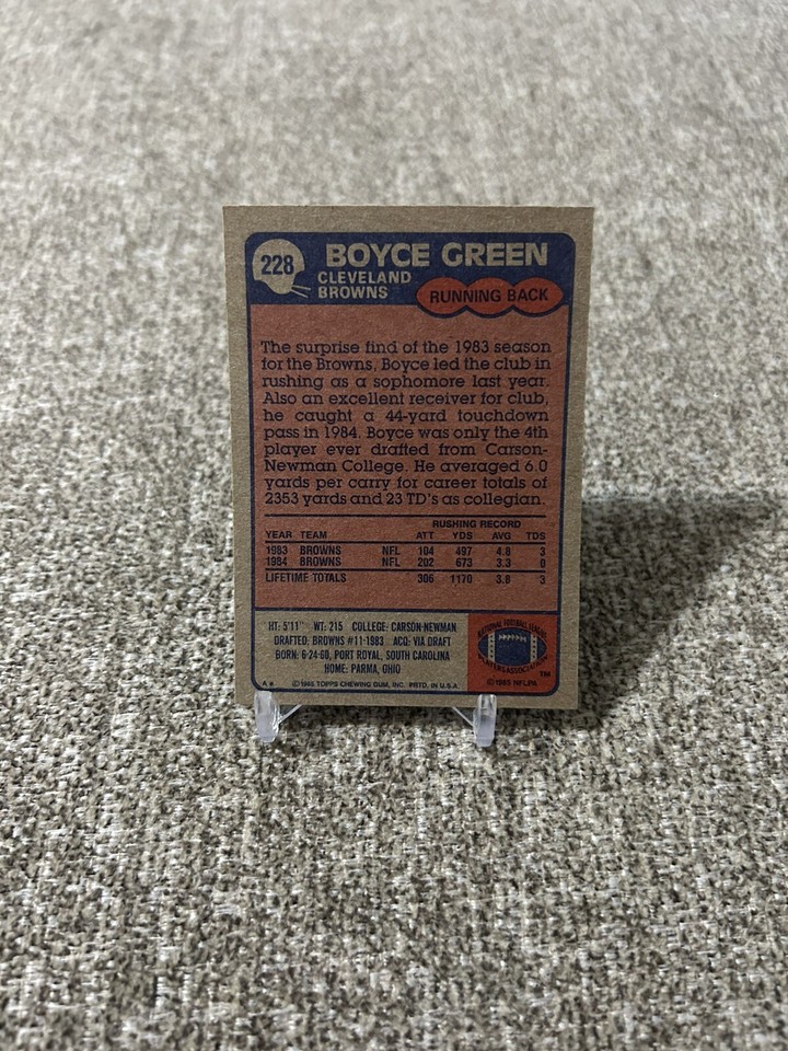 1985 Topps Football #228 Boyce Green | eBay