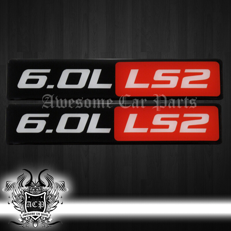 CHEVY CORVETTE 6.0L LITER LS2 V8 ENGINE FENDER HOOD EMBLEMS DECALS ...