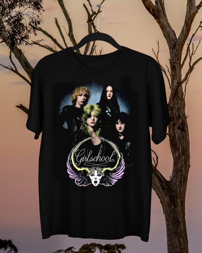Girlschool Band Concert Tour Album Short Sleeve Tee Shirts For Adult ...
