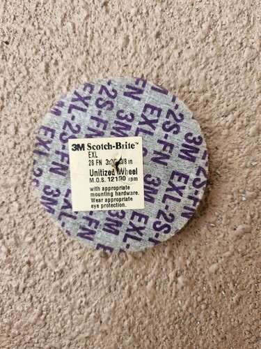 3M Scotch Brite EXL 2S FN Unitized Deburring/Polishing Wheel 3 x 3/8 x ...