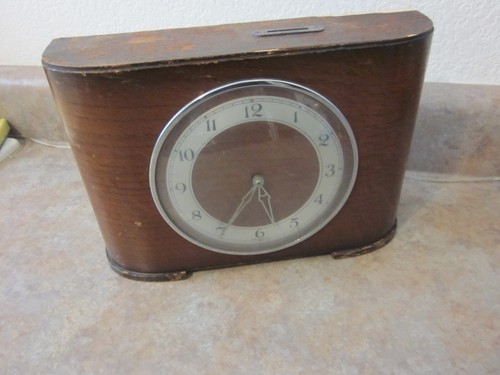 English Slot Coin Clock Time Saving Wood Veneer | eBay