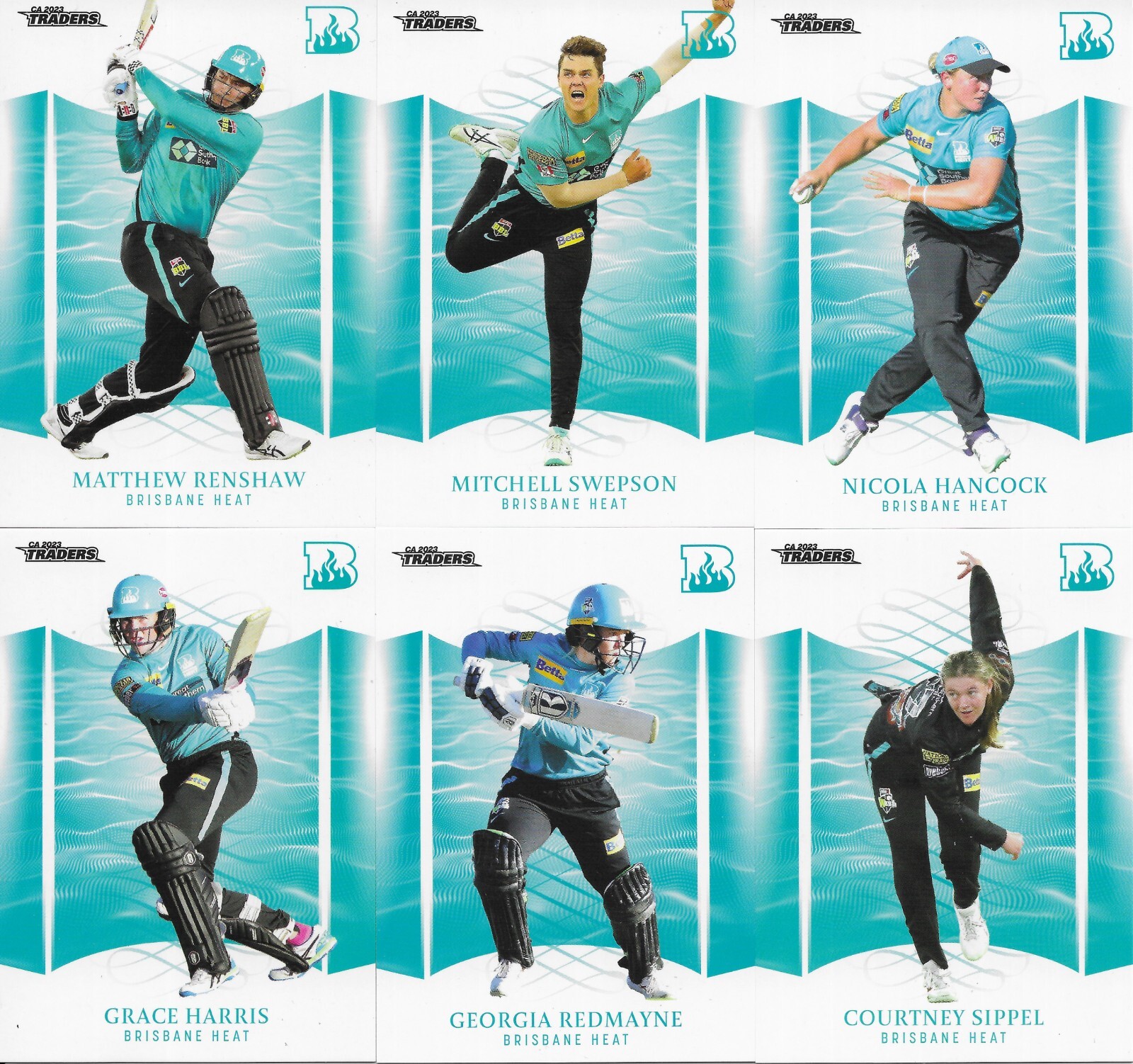 2023 Brisbane Heat BBL & WBBL Big Bash team set 12 Cards | eBay