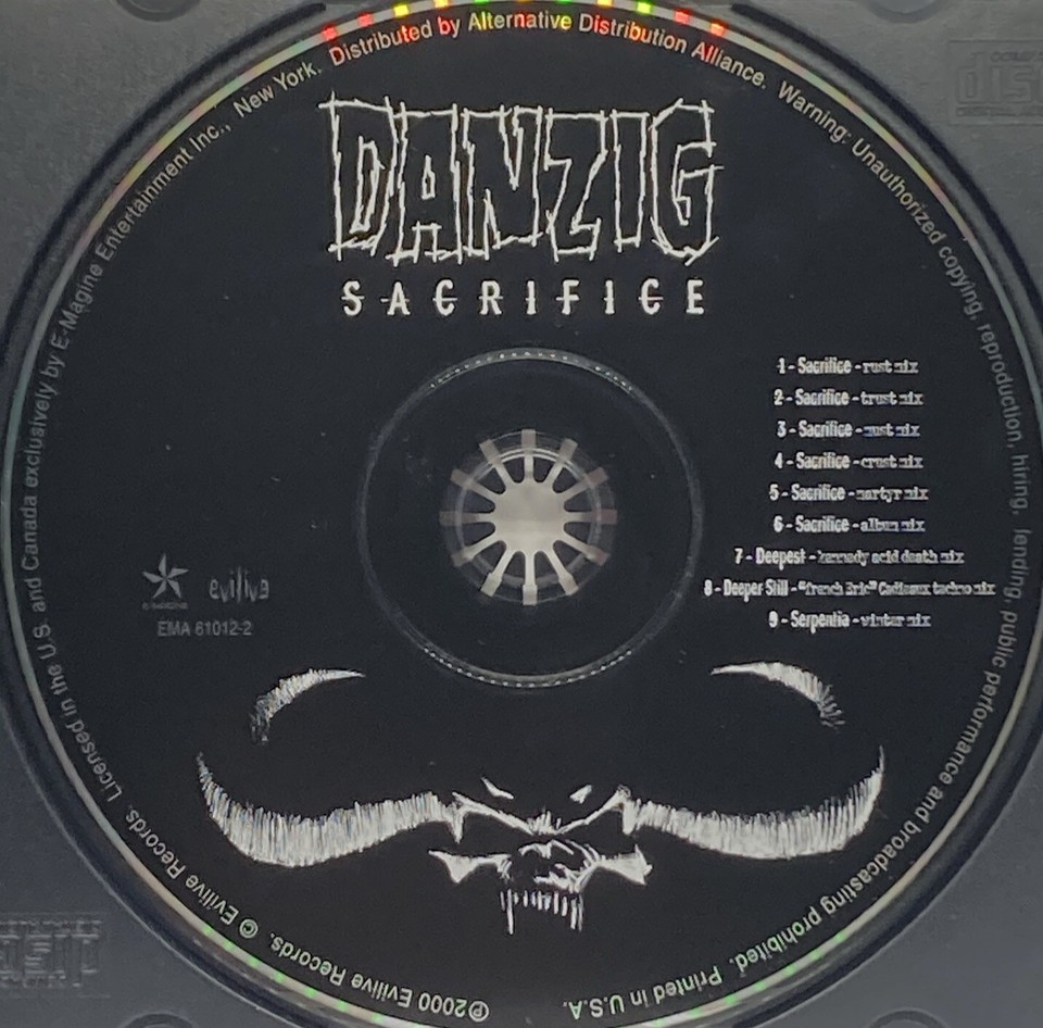 Sacrifice by Danzig (CD, Feb-2000, E-Magine Entertainment Inc.) Metal ...