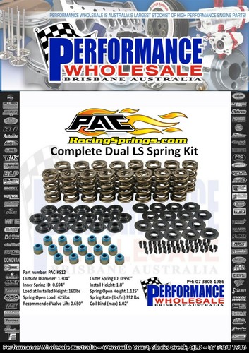 PAC Racing 1905 Dual Valve Spring Kit 0.650 Lift LS1 LS2 LS3 L98 VT VY ...