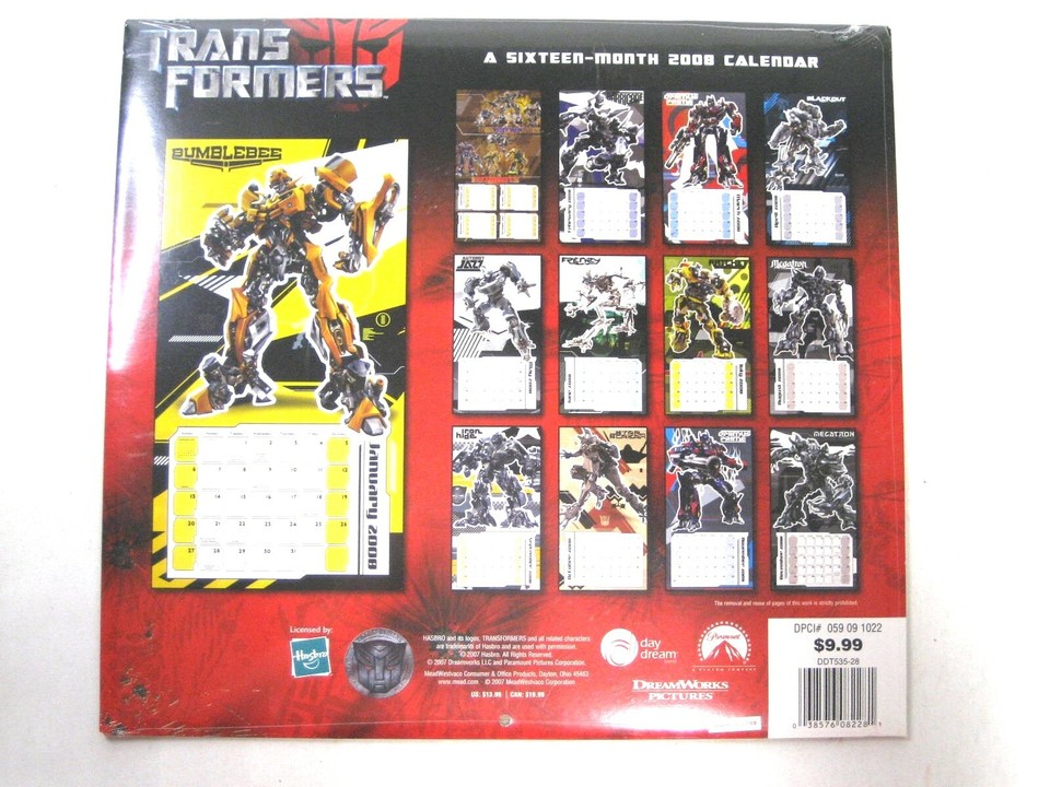 Transformers Movie 2008 Calendar 16 Month Sealed | eBay